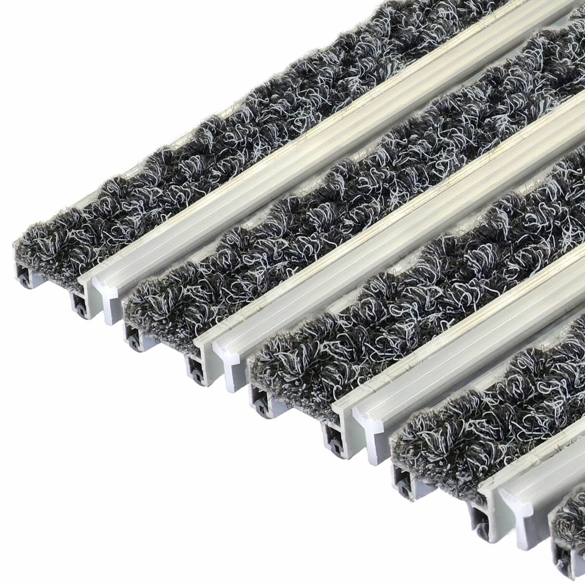 Придверная решетка Эконом "Скребок +ворс" 60 х 40 см алюминиевая, грязезащитная, коврик от грязи