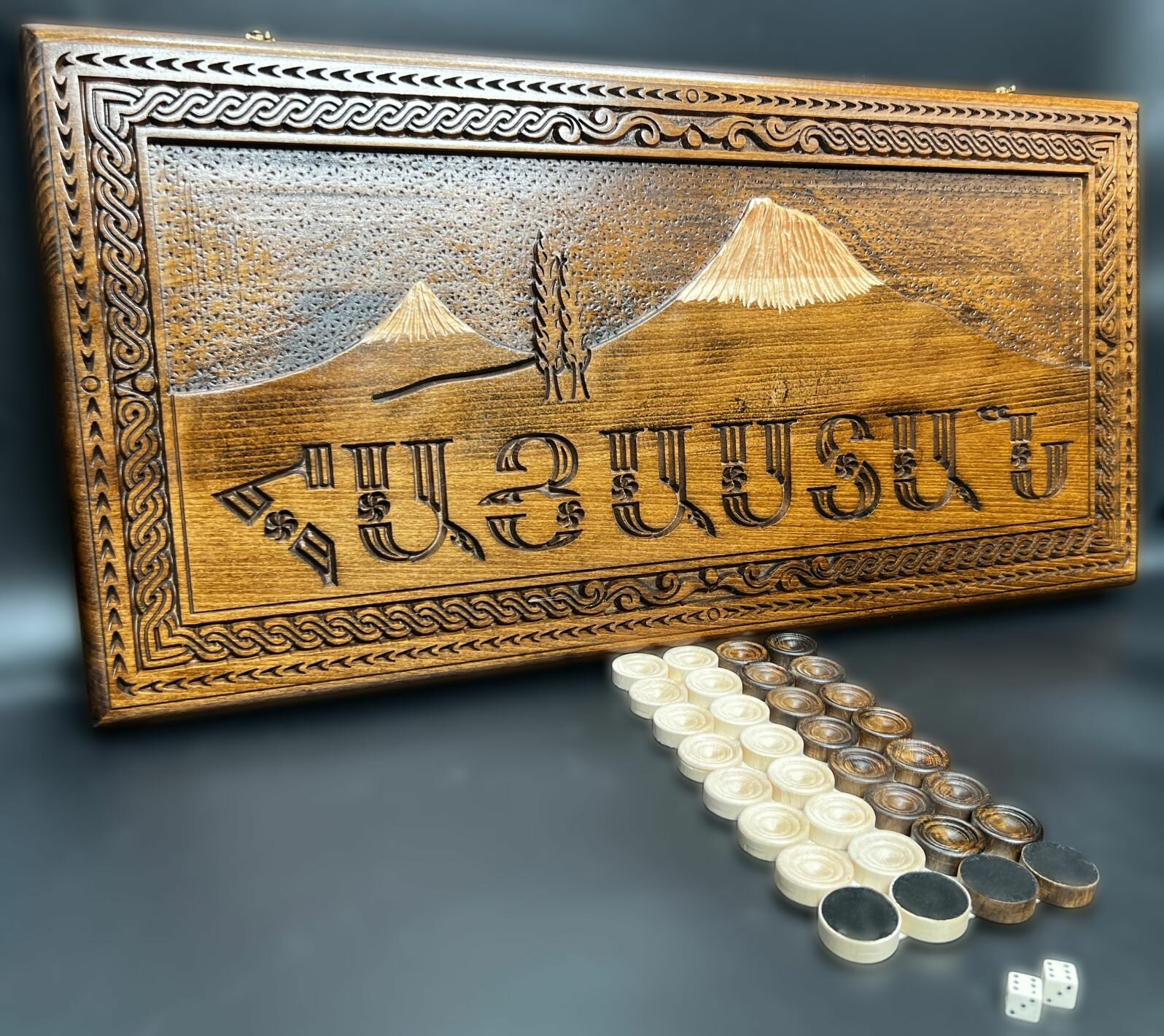 Нарды Деревянные резные "Родина Армения" большие 60см