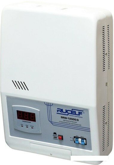 Стабилизатор напряжения RUCELF SRW-12000-D, 9.6кВт белый