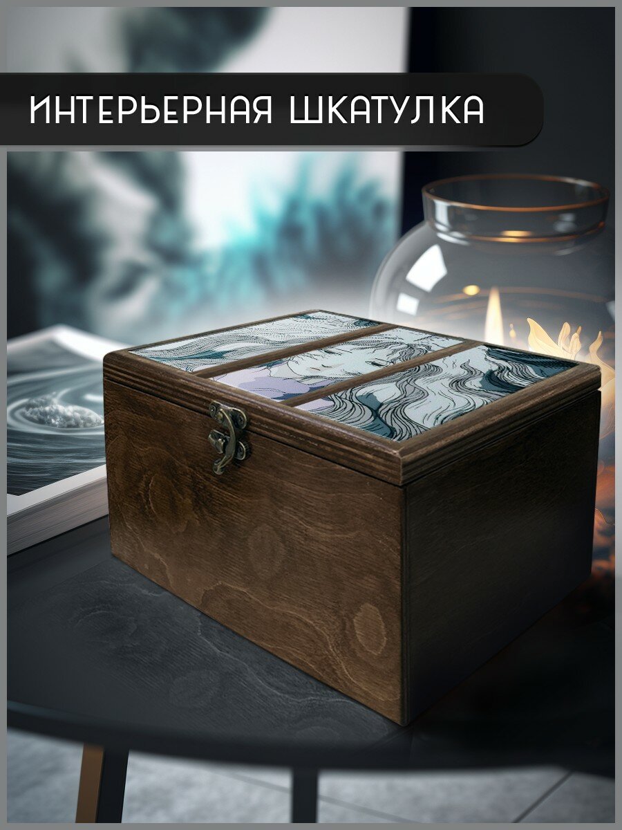 Шкатулка интерьерная "Тройная" для украшений универсальная 22x17x12 см Аниме Angel Egg (Яицо ангела, Меланхолия, Мамору Осии, Ноев ковчег) - 940