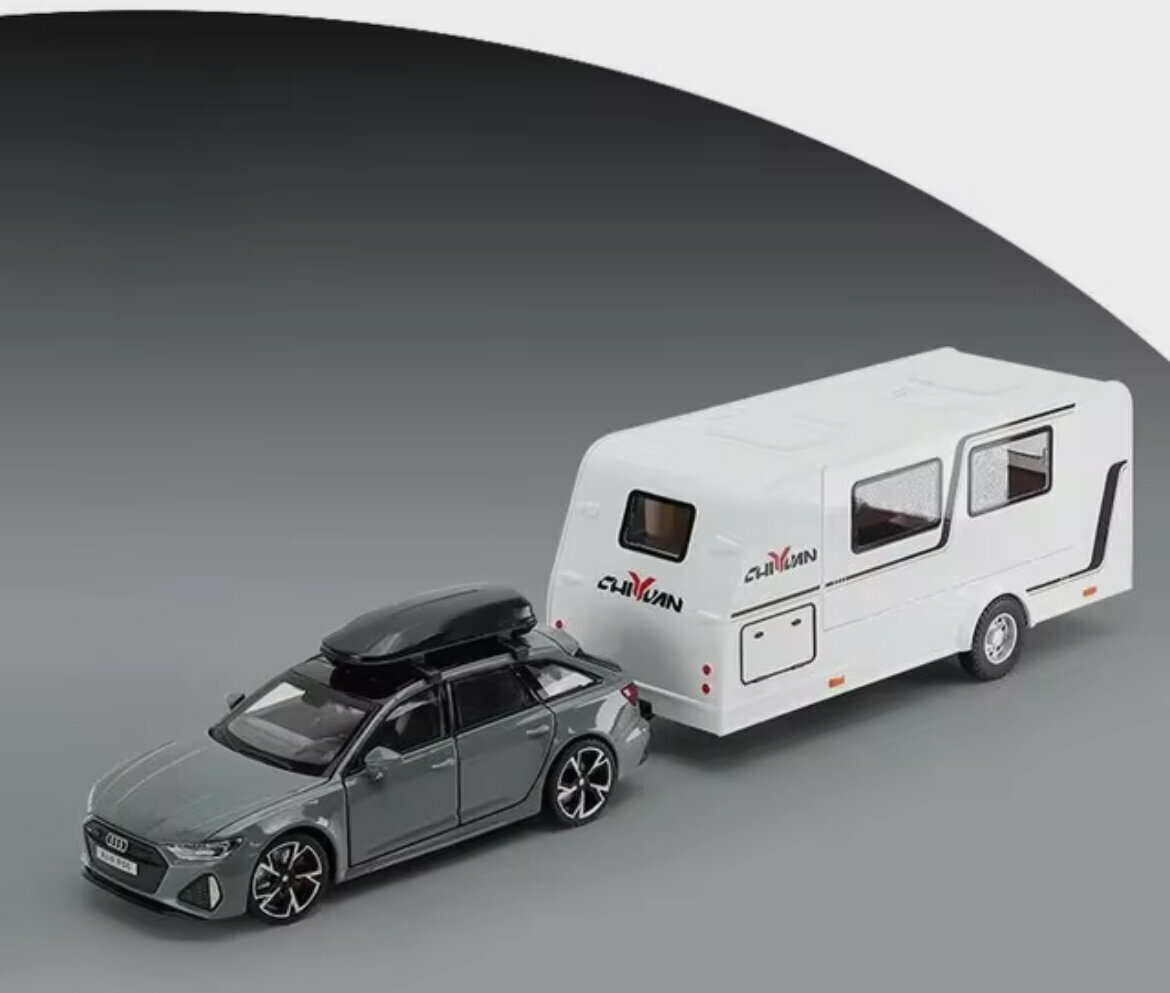 Коллекционная масштабная модель Audi RS6 RV Camper (Автодом) 1:32 (металл, свет, звук)