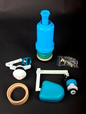 Арматура кнопочная с универсальной кнопкой d 25-40 мм, клапан боковой мембранный, коромысло пластиковое.