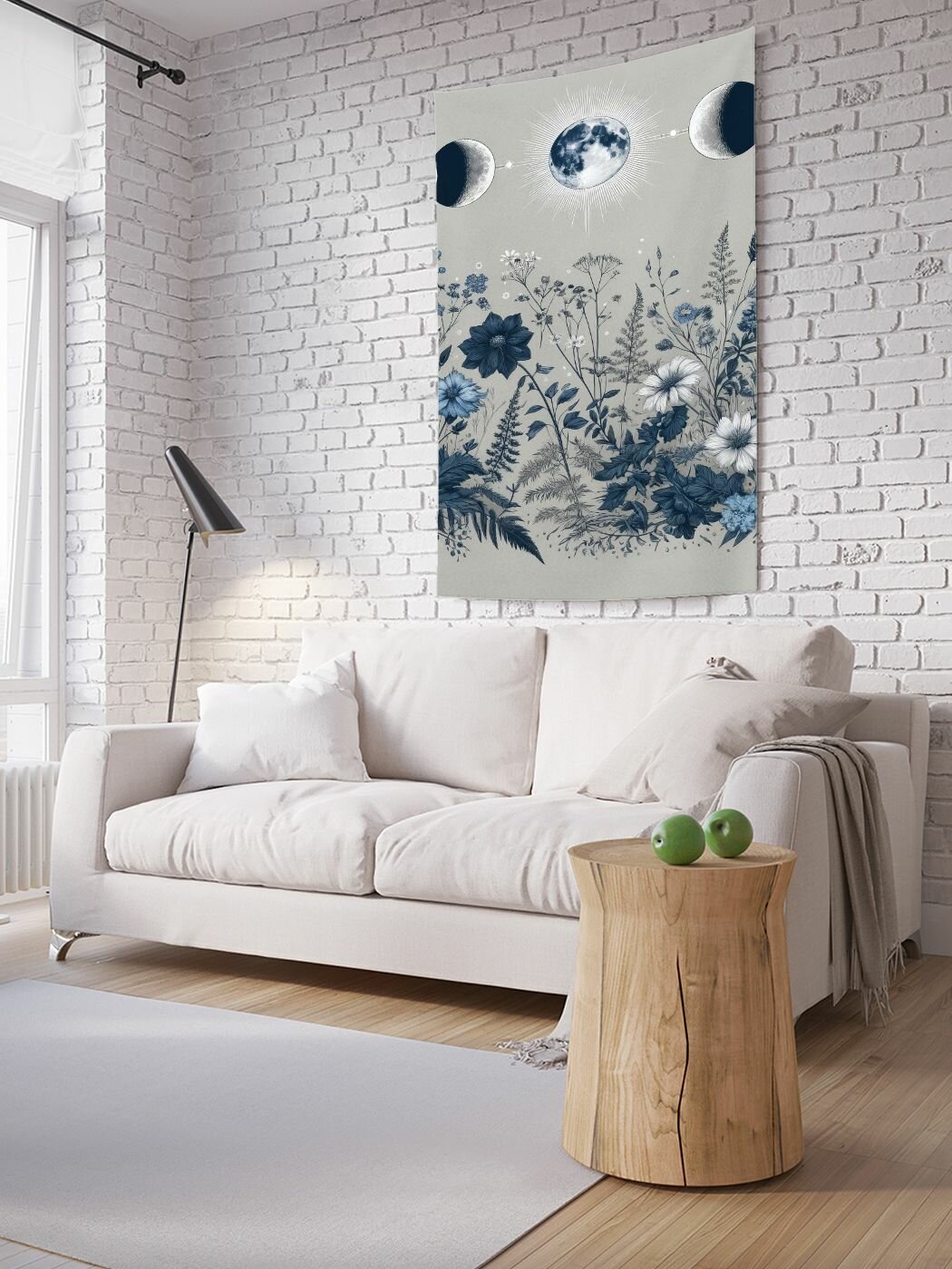 Постер на стену тканевый вертикальный "Фазы луны", 150х200 см, JoyArty