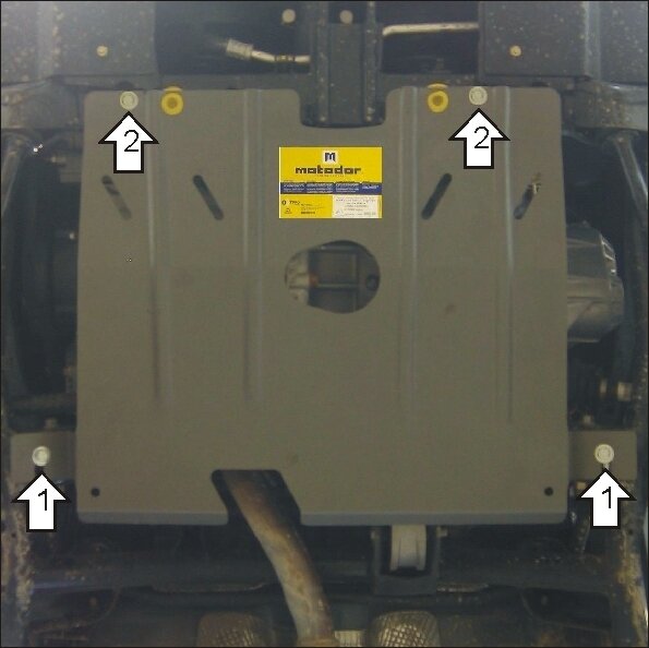 Защита картера Двигателя, КПП. 2 мм, Сталь. для Chery Kimo 2007-2014 MOTODOR.09007