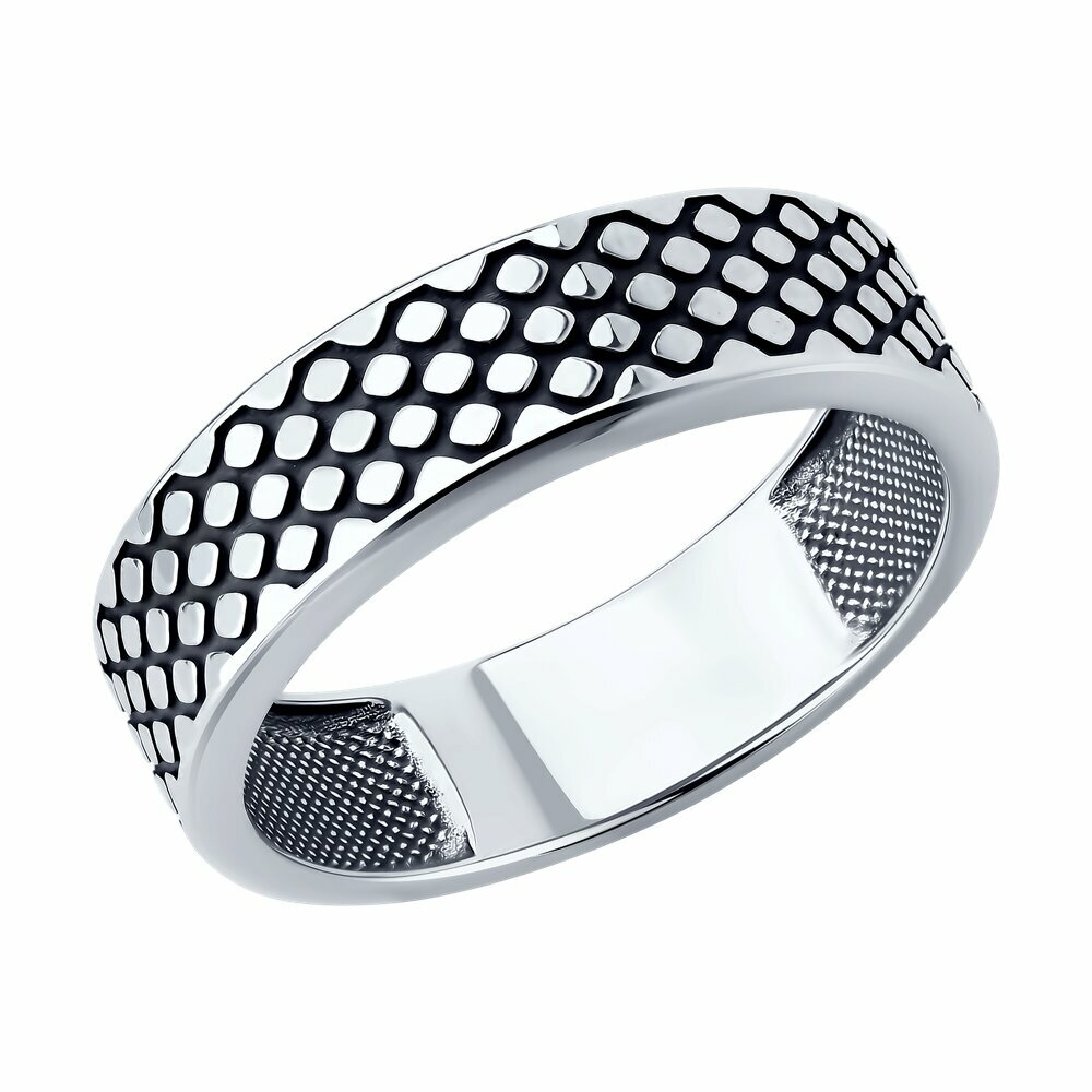 Кольцо, серебро, 925 проба, чернение