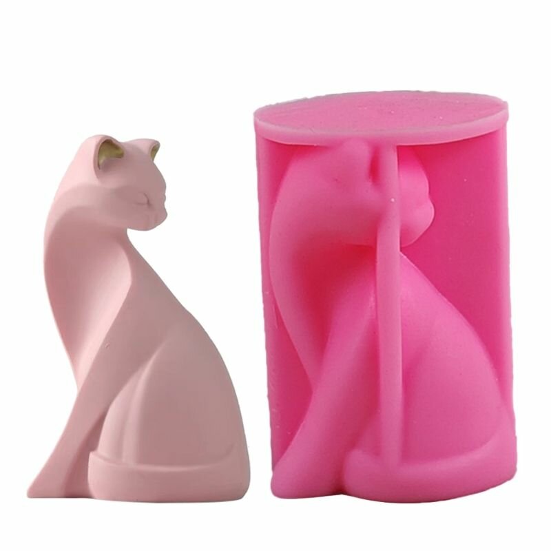 Молд, Матрица из силикона для 3D-свечи в форме кошки