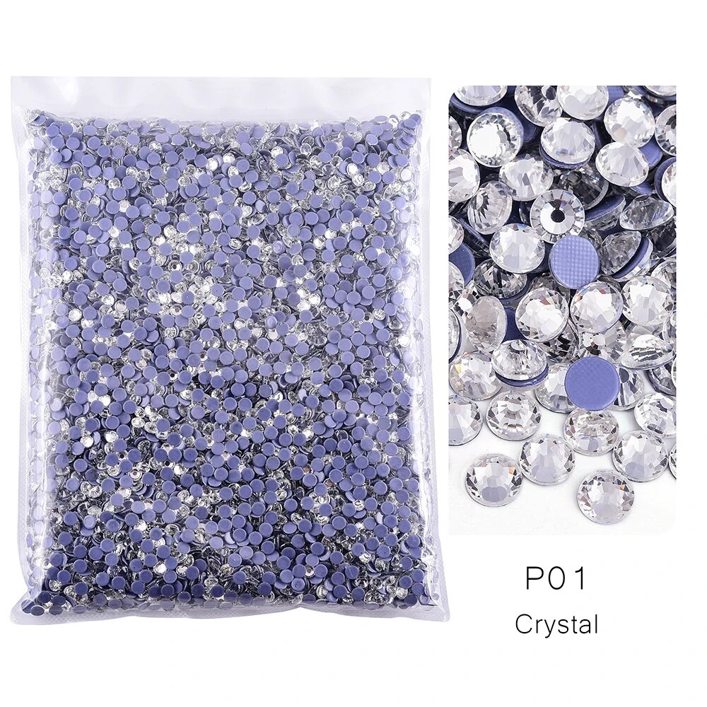 Oleeya Wholesale Bulk High Quality Grade AAAAA Rhinestones Shiny crystal /AB Flatback hotfix Rhinestone SS6-SS50 for clothes DIY