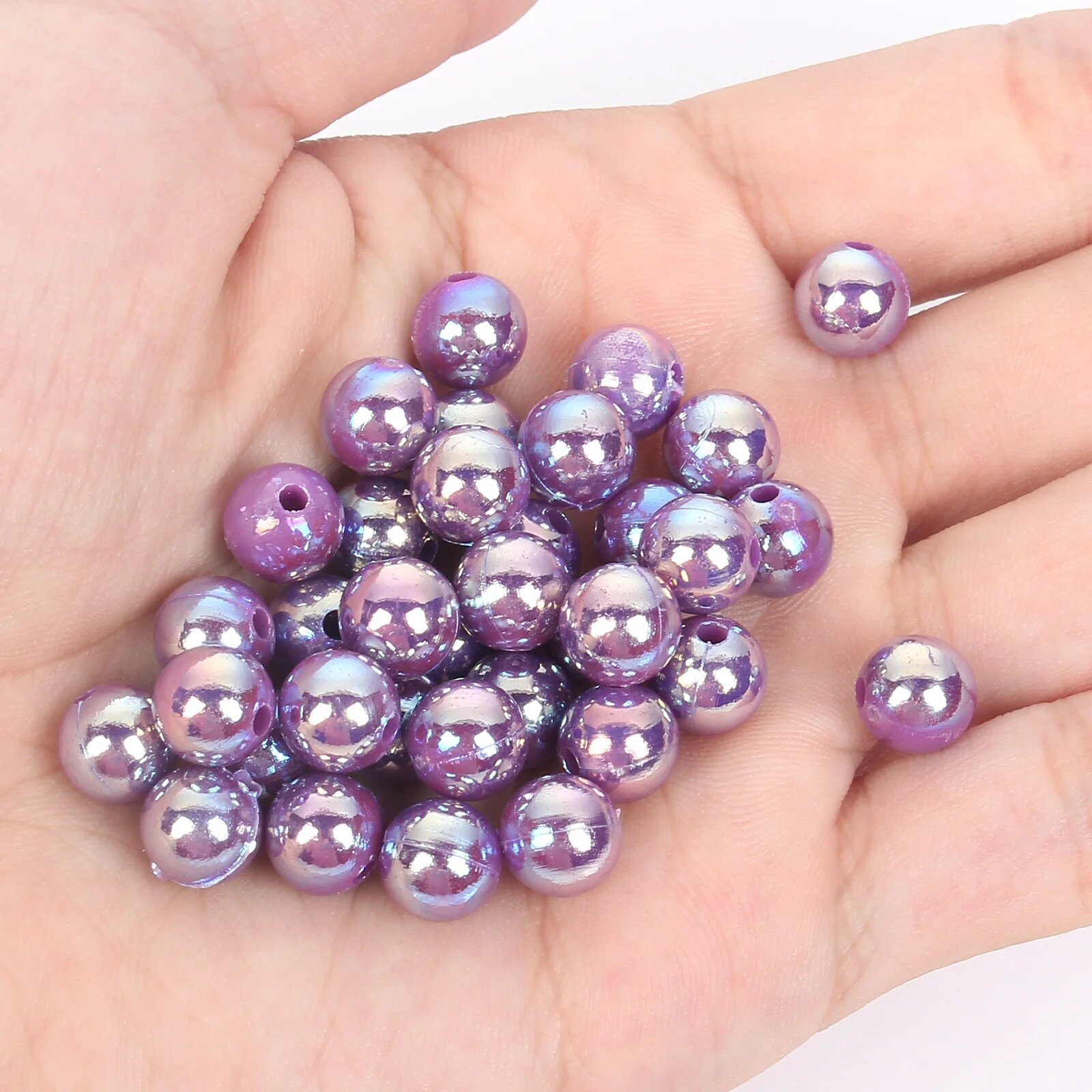 Акриловые бусины для бижутерии 100 шт 8MM 50PCS, Фиолетовый, Deep Purple