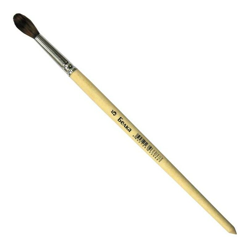 Кисть Schoolformat №5, круглая, для акрила и гуаши, натуральный волос, 18 см