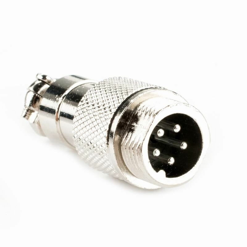 GX12M-7A, Разъем цилиндрический 7pin, male "Папа!" , вилочный штекер на кабель, 1ШТ