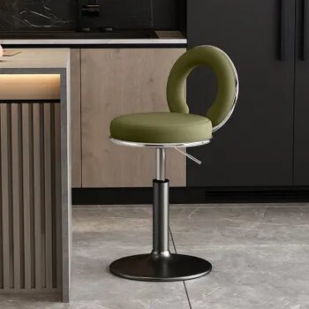 LSJU Барный стул с мягким сиденьем, с Механизм качания и регулировка высоты, Барный табурет со спинкой ,40х40х78 см, 1 шт.