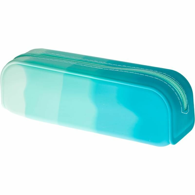 Пенал №1 School силиконовый, Радуга голубой, 205x50x65 мм
