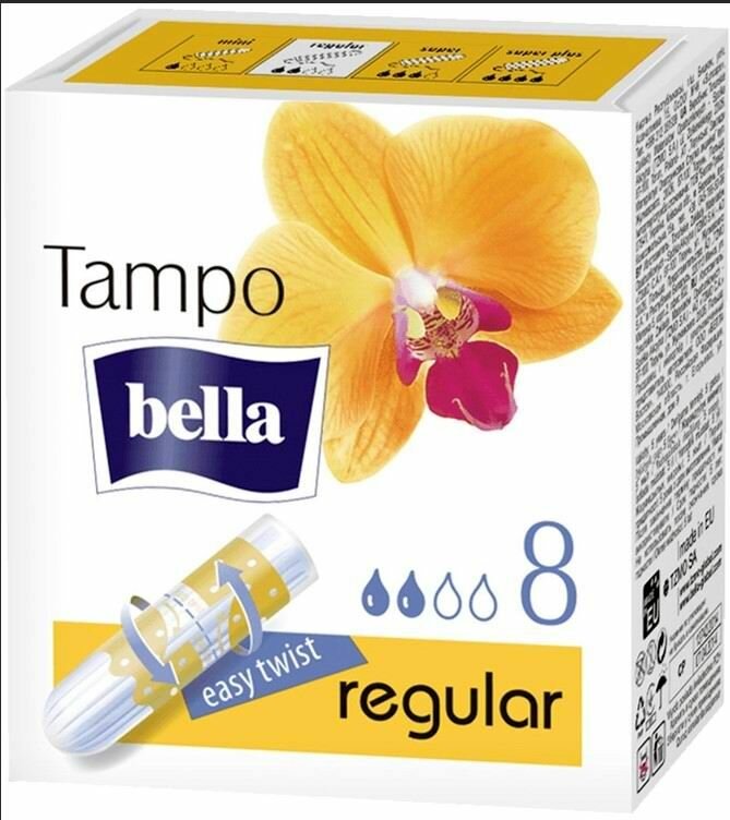 Тампоны BELLA Tampo Regular, без аппликатора, 8 шт, в коробке (5900516320294)