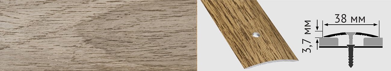 Профиль О-23-D/38-1,8 декорированный дуб ваниль