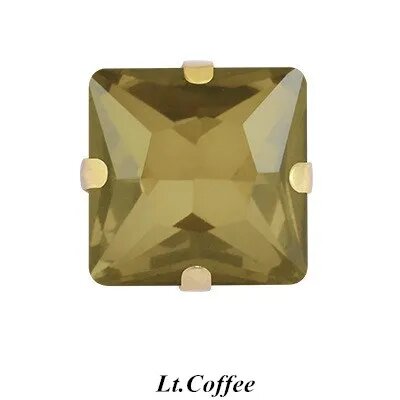 Пришивные квадратные стеклянные стразы Mid-July 8mm-30pcs, Lt.Coffee