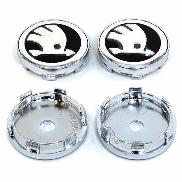 Колпачки на литой диск Skoda 60х57х10 мм Комплект 4 шт.