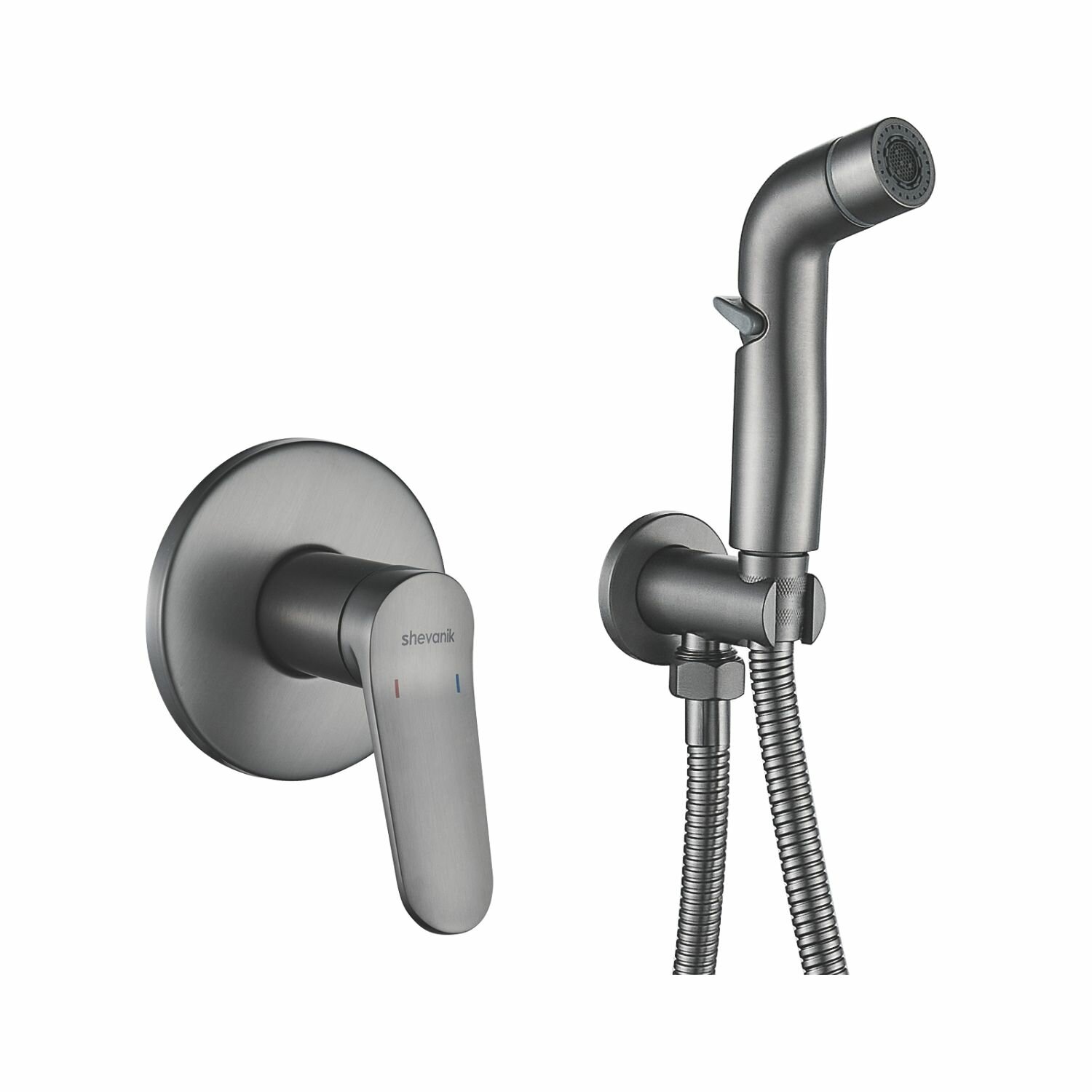 Смеситель встраиваемый для биде Shevanik S4305T оружейная сталь