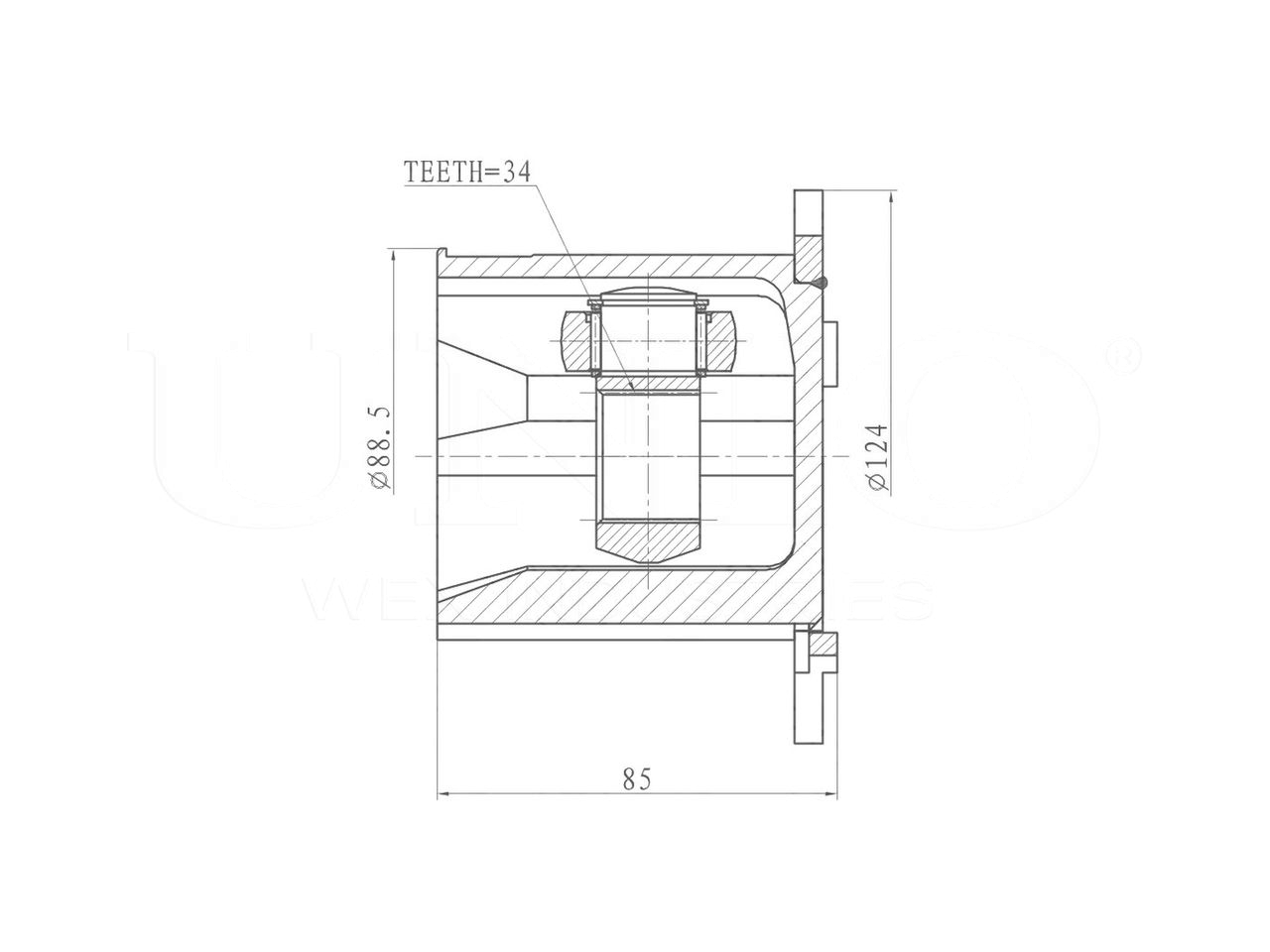 UNIO CVJ-30127 (1J0498103J / 1J0498103JX / 4B0198103) шрус внутренний VW Golf (Гольф) IV 97-, Audi (Ауди) a6 II 97-, a4 II, IIi