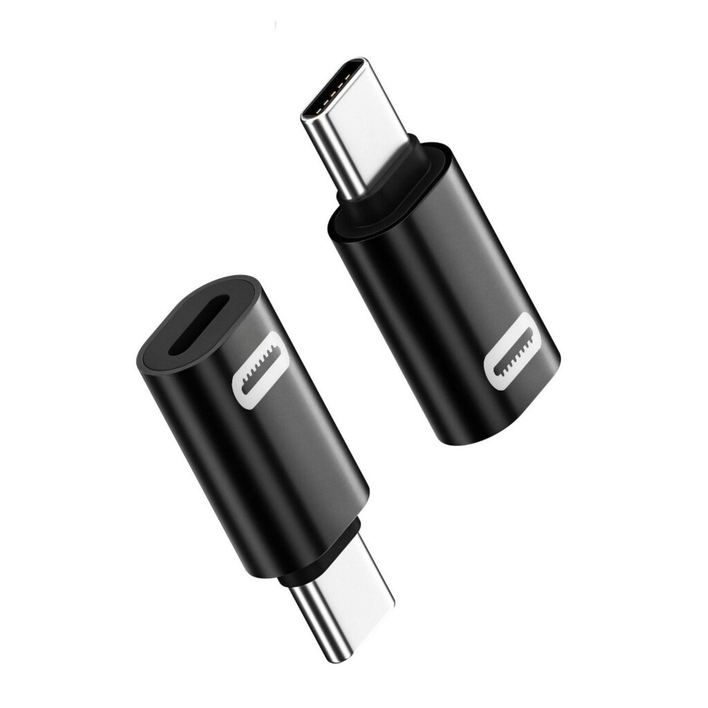 2шт подходит для разъемов Apple 16lightning female-TypeC male-male-черный