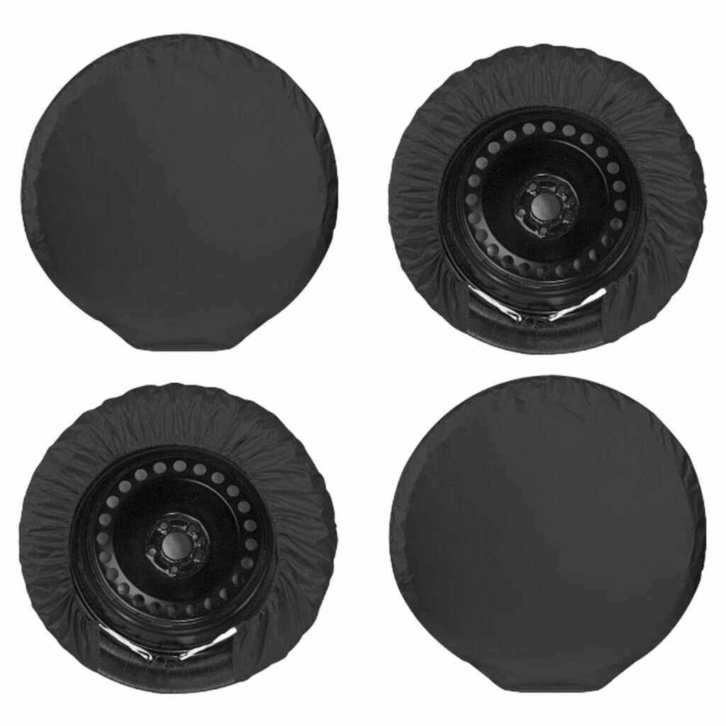 Комплект для ремонта шин, Автомобильный защитный чехол для шин с противоветровыми крючками - черный - 4 шт, 1 набор