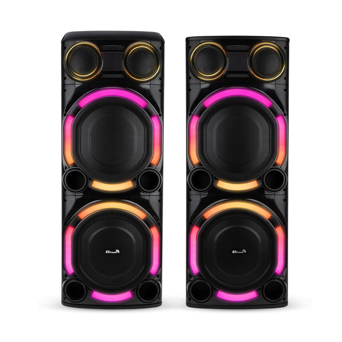 Акустическая система ELTRONIC 15" 30-57 CRAZY BOX 5000, 500Вт, динамик 4шт, комплект 2 колонки с TWS, черный