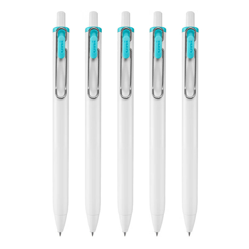Mitsubishi Uni-ball One Series Small Core Sky Blue Gel Pen High Value 0.5mm Sky Blue Signature Pen Financial Office Student Water Pen Stationery Set UMN-S-05 5pcs