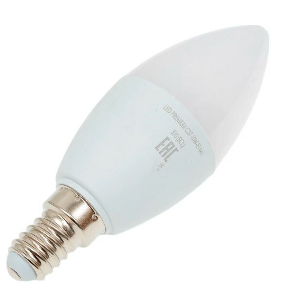 Лампа светодиодная 10W E14 свеча 3000K 220V (LED PREMIUMI C37-10W-E14-N) Включай