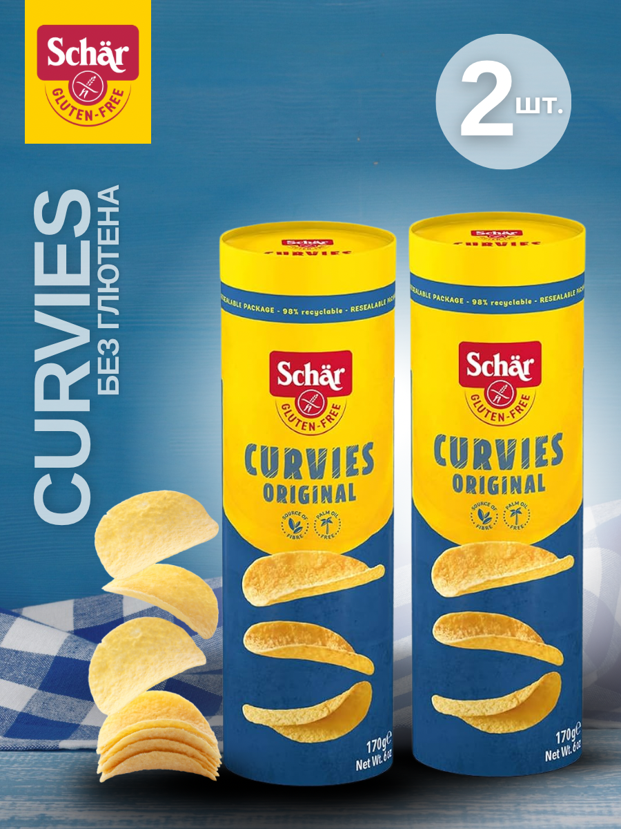 Чипсы без глютена Curvies Original т. м. Dr. Schar 170 гр, 2 шт