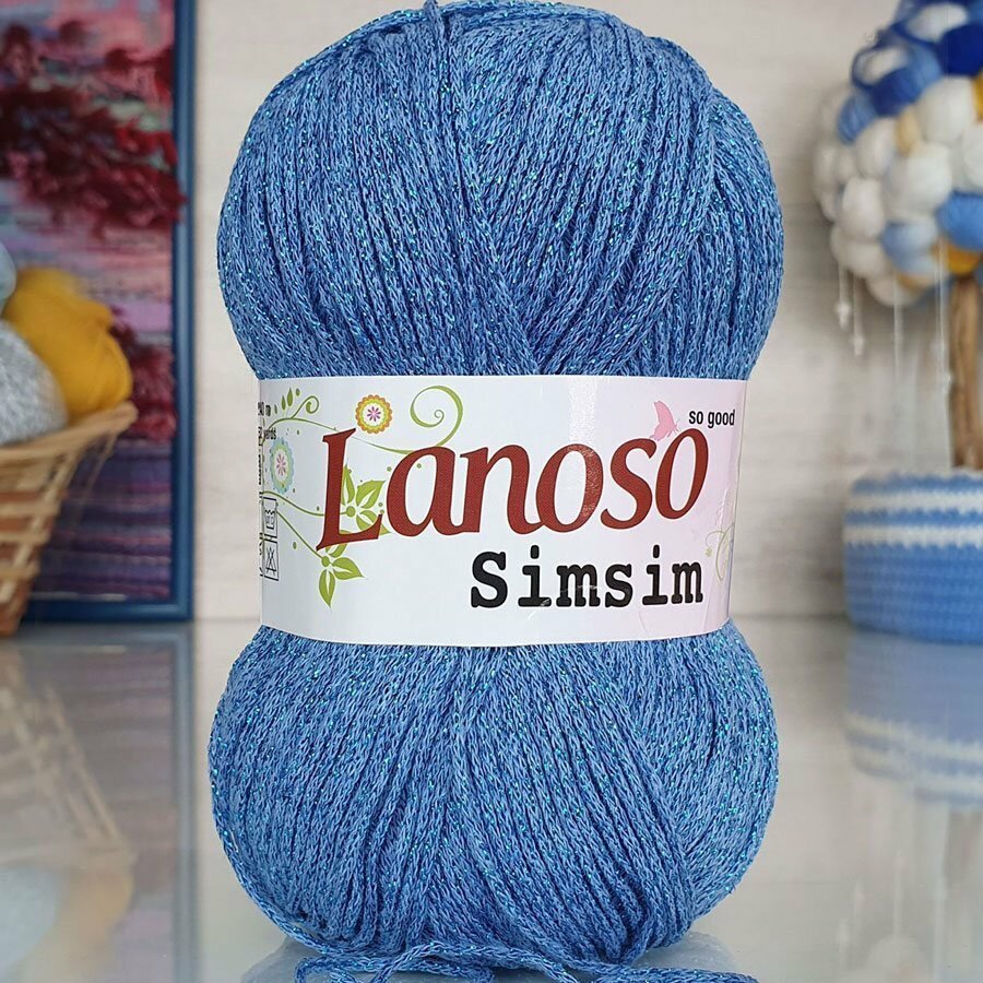 Пряжа Lanoso SIMSIM 940 голубой (5 мотков)