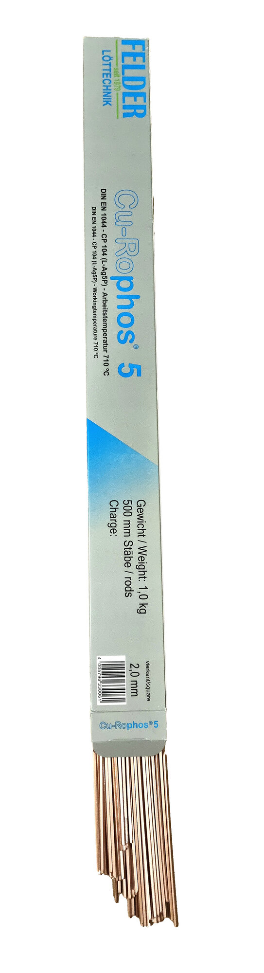 Припой CU-Rophos 05 Felder 2x2x500, 1 кг (L-Ag5P) CP104