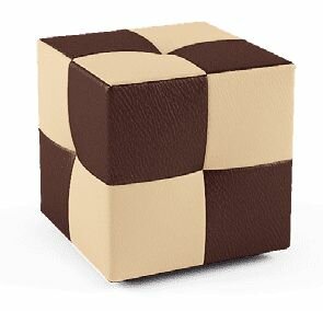 Банкетка "Кубо", цвет бежево-коричневый, экокожа, универсальная, нагрузка 110 кг