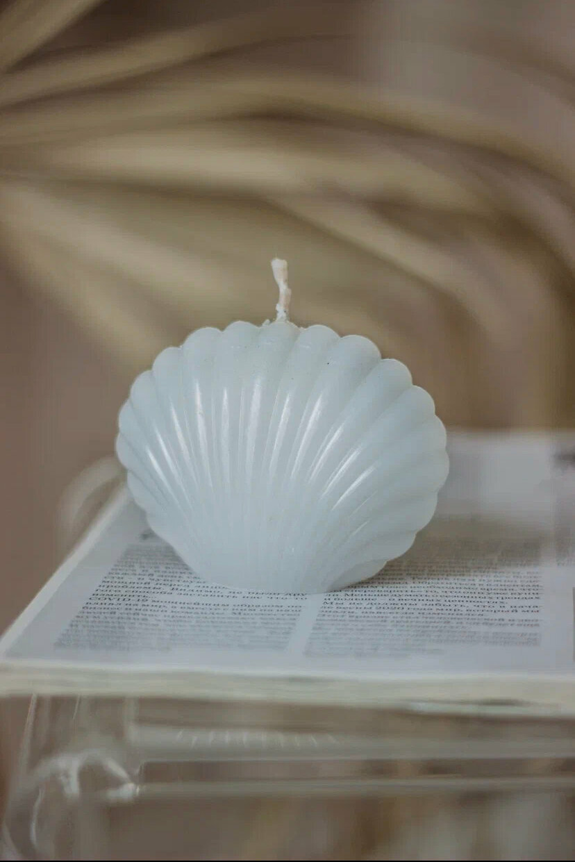 Свеча интерьерная Marbel Candles "Ракушка", ручная работа, 6 см.
