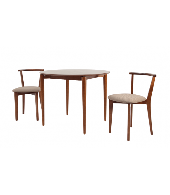 Стол Pawook К 100 орех со стульями Франк ПМ орех/бежевая рогожка