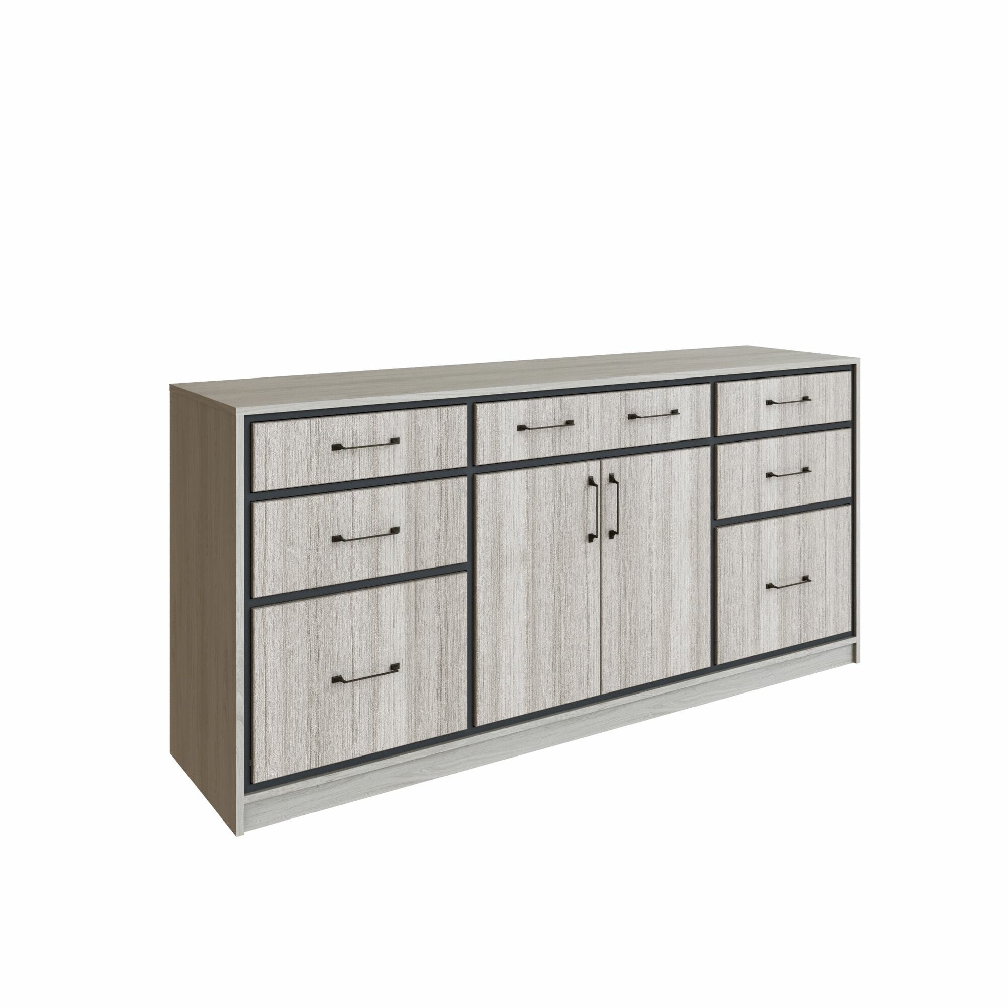 Комод Клео (корпус) ясень анкор светлый + (фасад) сандал белый (Микон)