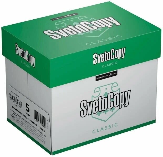 Бумага офисная Svetocopy Classic A4/80г/м²/белый , 2500листов