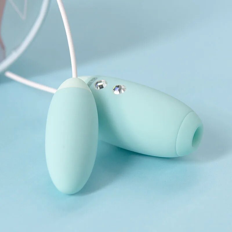 Kisstoy Miss VV Двойные вибраторы для женщин Вибрирующие яйца Стимулятор клитора Соски Присоски Эротические игрушки Секс-шоп Товары для взрослых 18+ blue