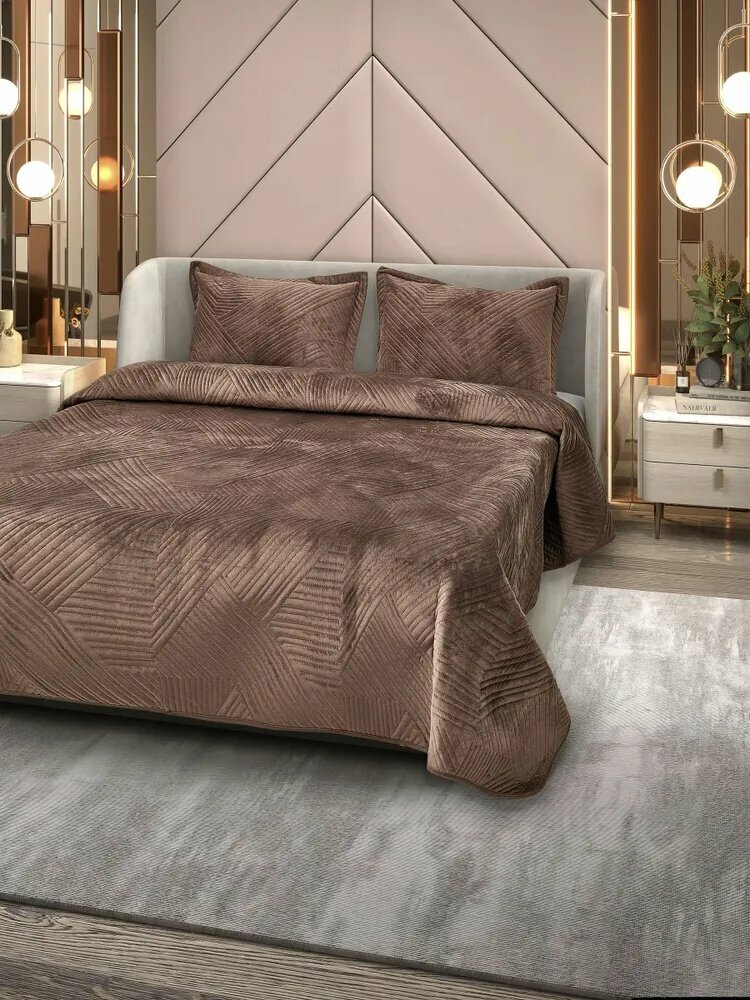 City Home Collection Покрывало Велюр, Велюр искусственный с размерами: 240 см х 220 см