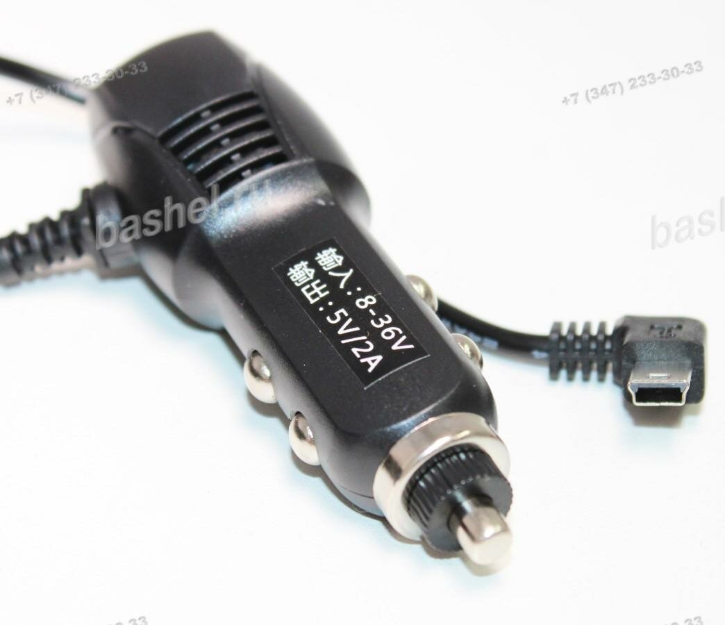 Блок питания AUTO mini USB 5В 2000 мА, 2,0м. (угл.)
