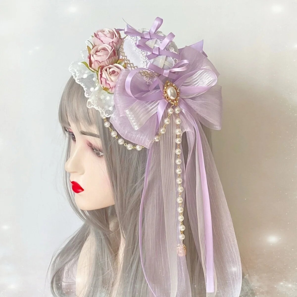 Готическая шляпа для волос PURPLE