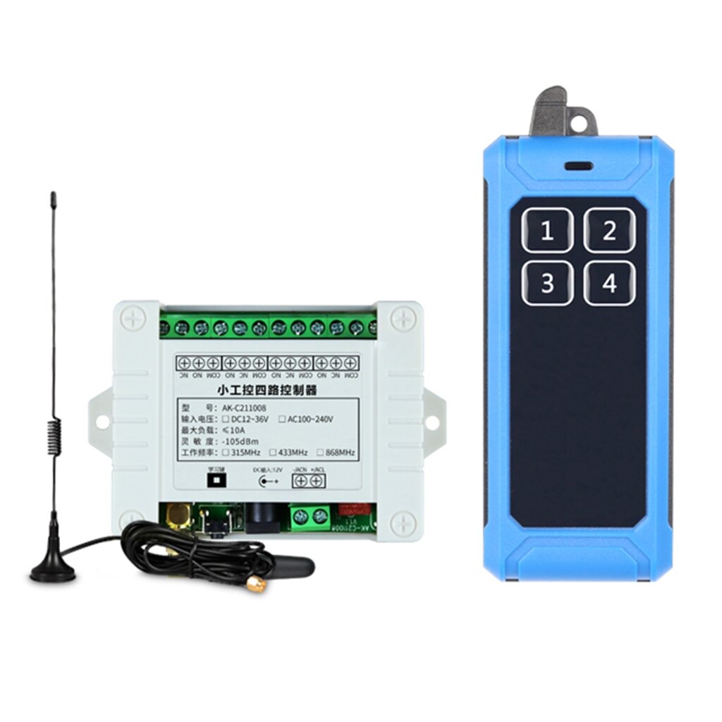 Беспроводной пульт дистанционного управления DC 85V-260V 4-канальный Релейный Модуль приемника, 4 канала