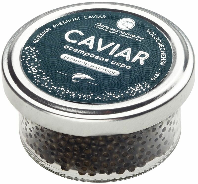 Икра черная осетровая 50г, Деликатеска, зернистая, непастеризованная, дойная