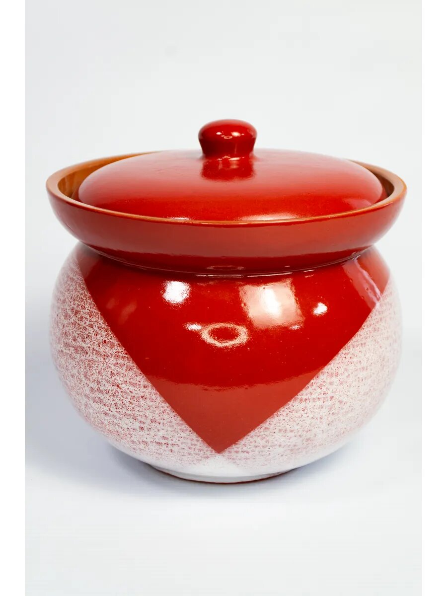 Супница "Ирина" 2,5 л, красная глина, ручная роспись