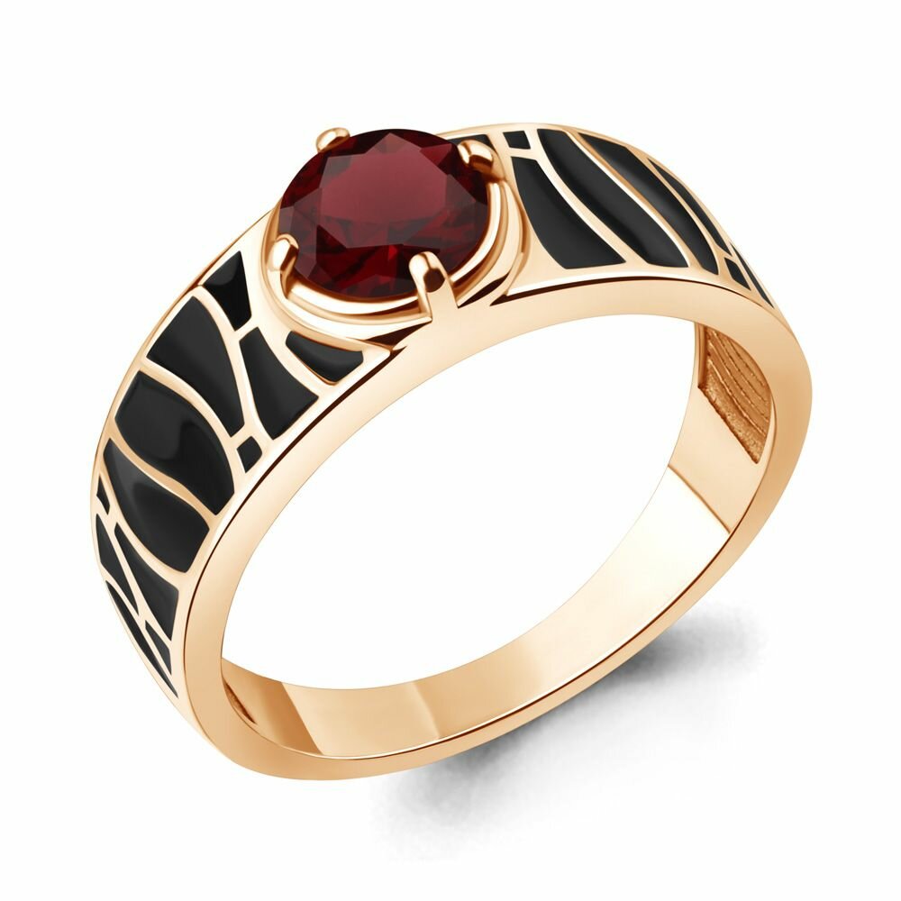 Кольцо тонкое, серебро, 925 проба, гранат