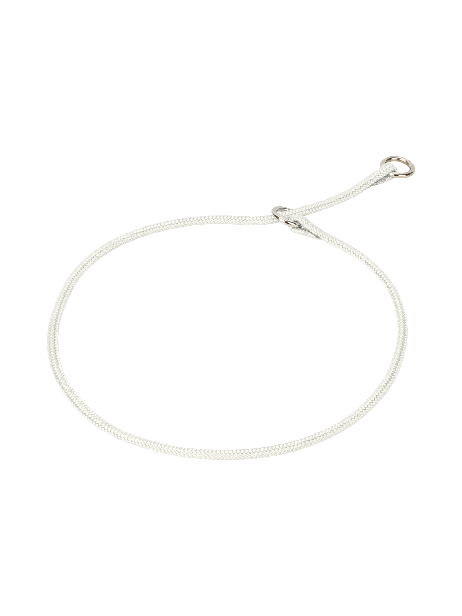 Ошейник удавка для собак ZooOne с 2-я кольцами, круглый, 3мм * 40см, белый