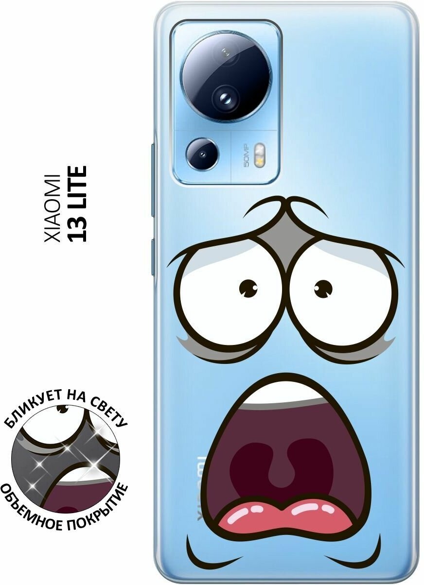 Силиконовый чехол с принтом Fear для Xiaomi 13 Lite / Сяоми 13 Лайт