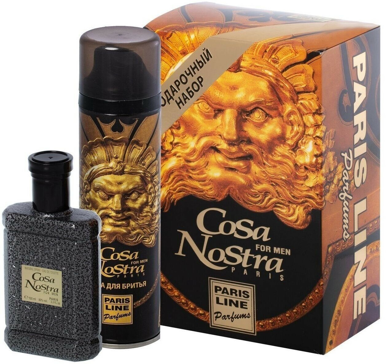 Туалетная вода Paris Line Parfums Набор мужской Cosa Nostra Туалетная вода + пена для бритья (Количество 1 шт)
