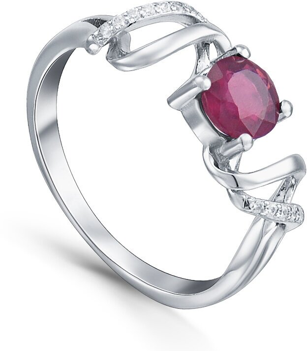 Кольцо, серебро, 925 проба, рубин синтетический