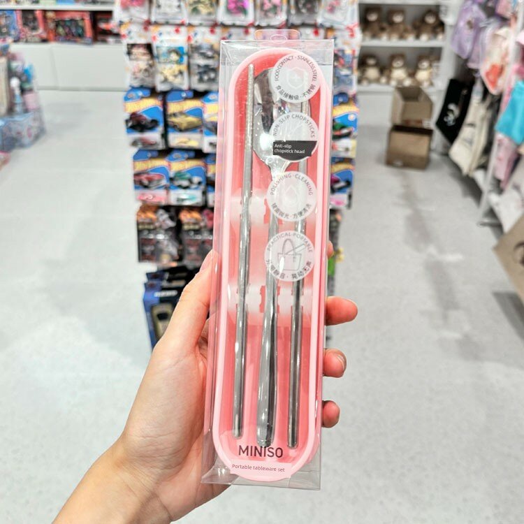 Портативный набор посуды серии MINISO HOME прост и удобен в использовании, подходит для студентов и офисных работников