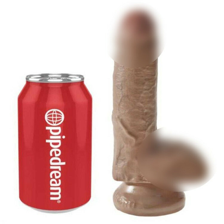 Фаллос King Cock 7' with Balls с мошонкой на присоске, 19.4*4.5см
