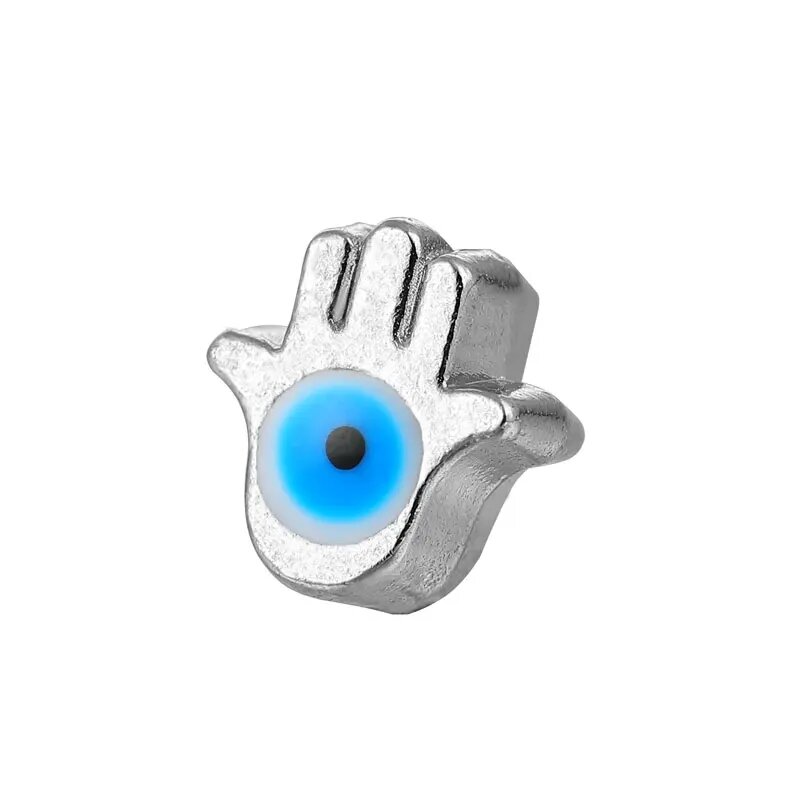 Бусины от сглаза Juya 7 мм 30 шт. Silver-white
